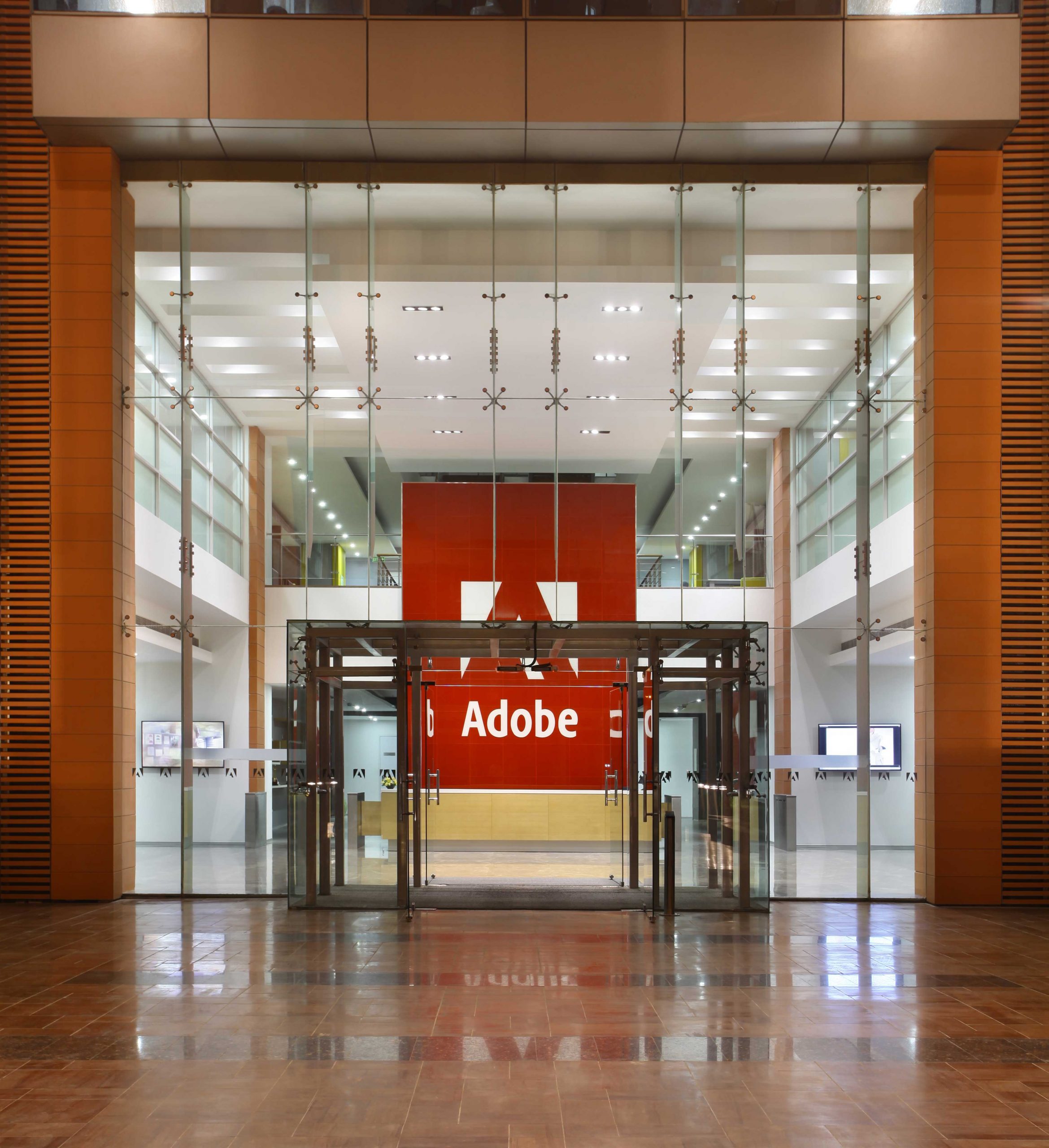 Interior views of the Adobe corporate office building at Sector 132 ...