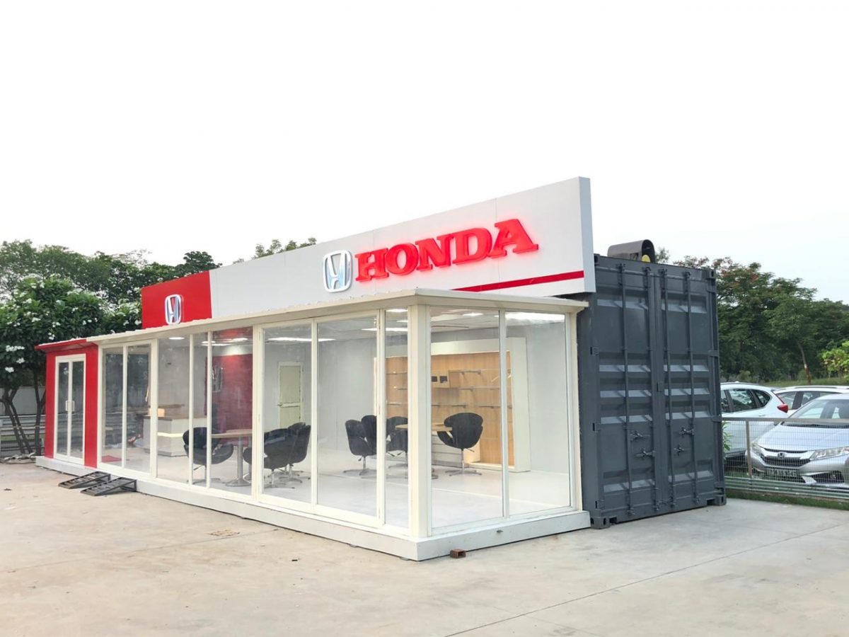 Recycled container showroom for the Honda Group. - Commercial Design India