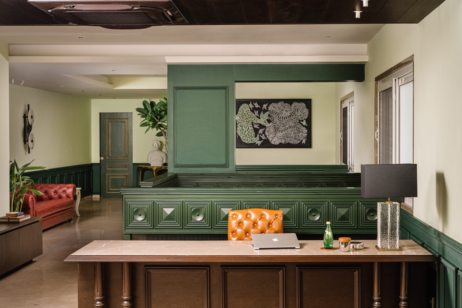 Step into an English pub-inspired workspace: Ameet Mirpuri Design ...