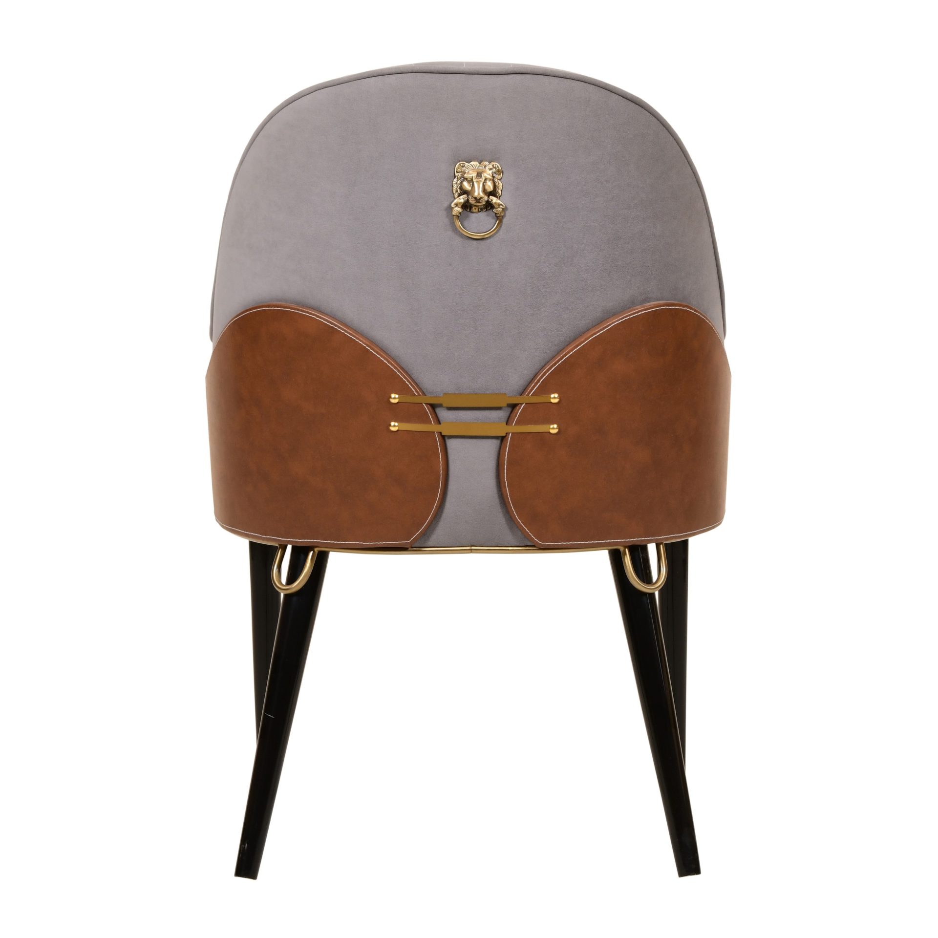 Indesign's office chairs blends Brown Leather with Gold Accents for a ...