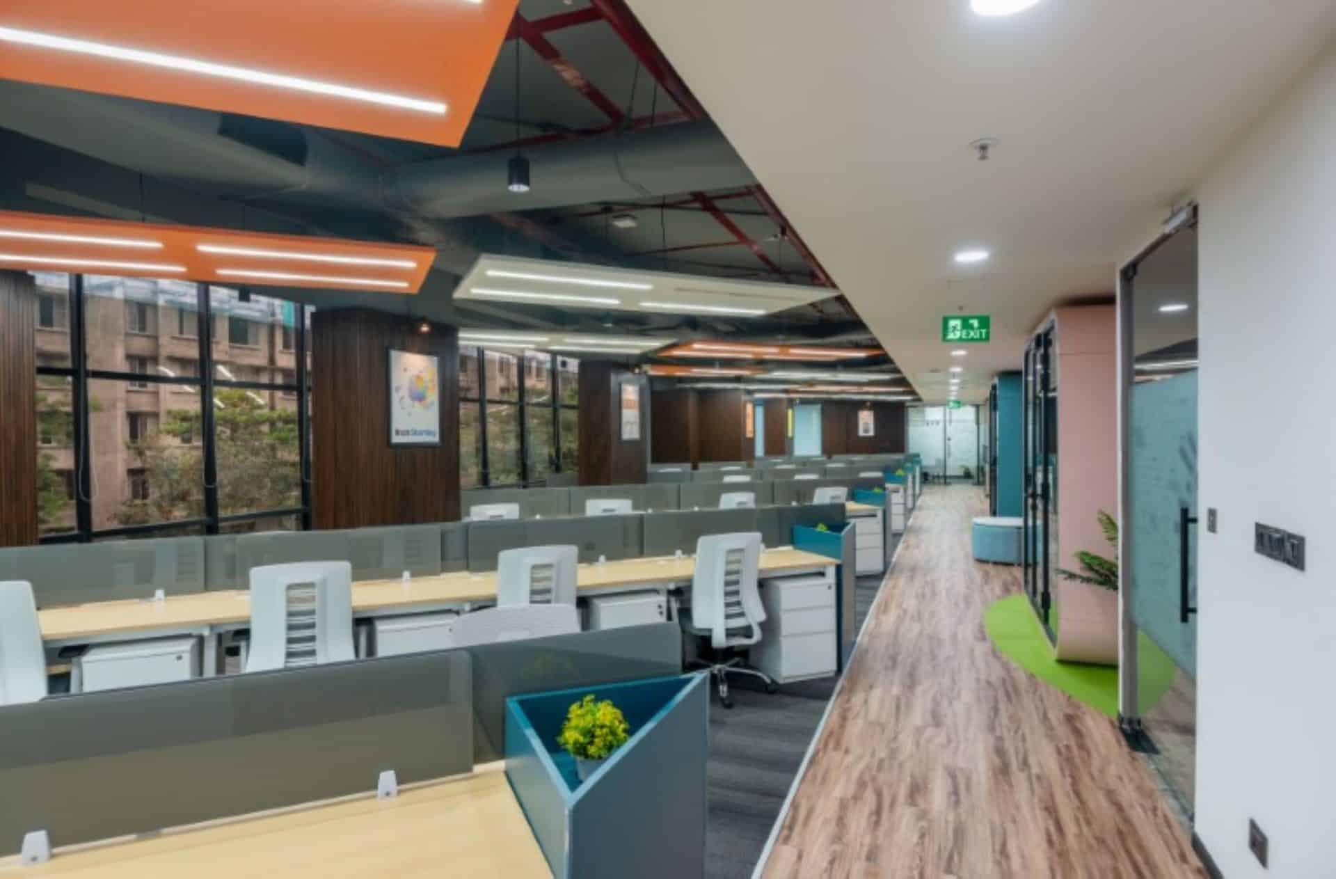 SkillMine unveiled: A modern workspace masterpiece crafted by Flipspaces. - Commercial Design India