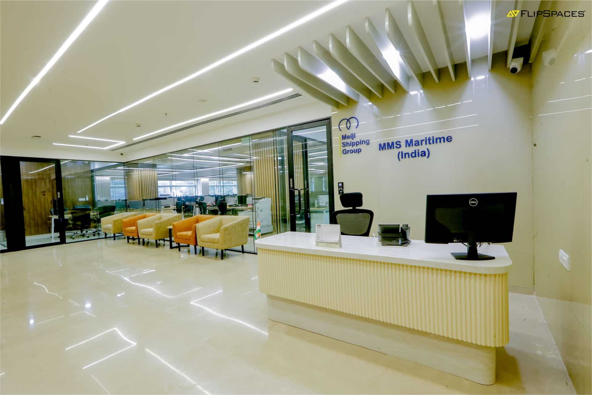 Transforming workspaces: Flipspaces innovative design for MMS Maritime. - Commercial Design India