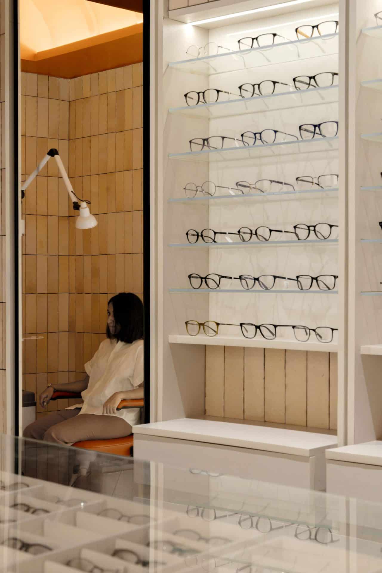 Innovative eyewear store design by BA Architects : Brick Vault's modern ...